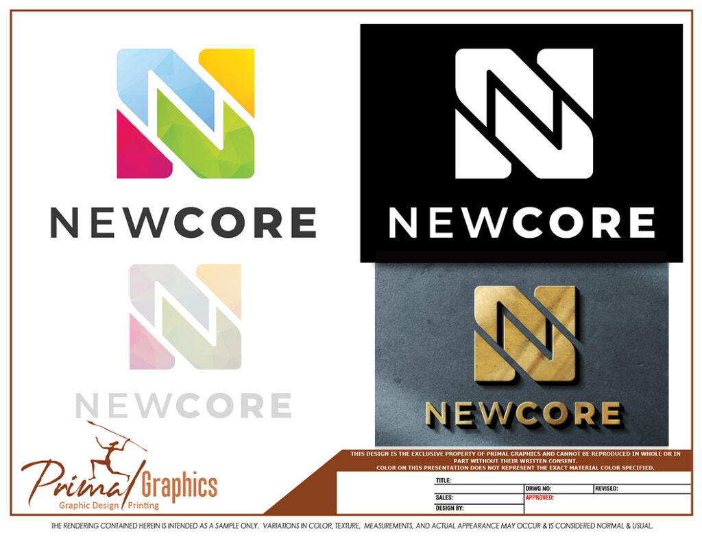 NEWCORE Logo - Primal Graphic Design and Printing